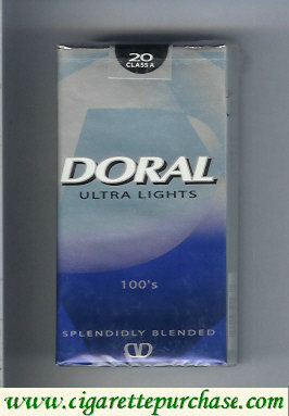 Doral Splendidly Blended Ultra Lights 100s cigarettes hard box